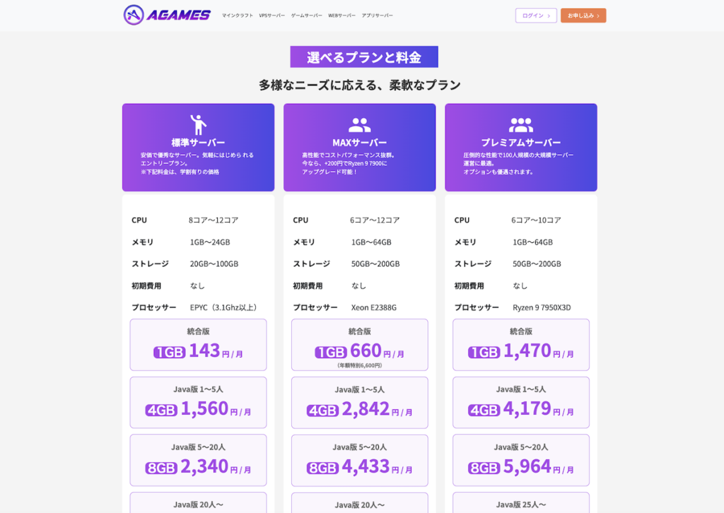 AGAMESの評判や料金・おすすめプランをご紹介 - GameServer8 ゲームサーバーエイト